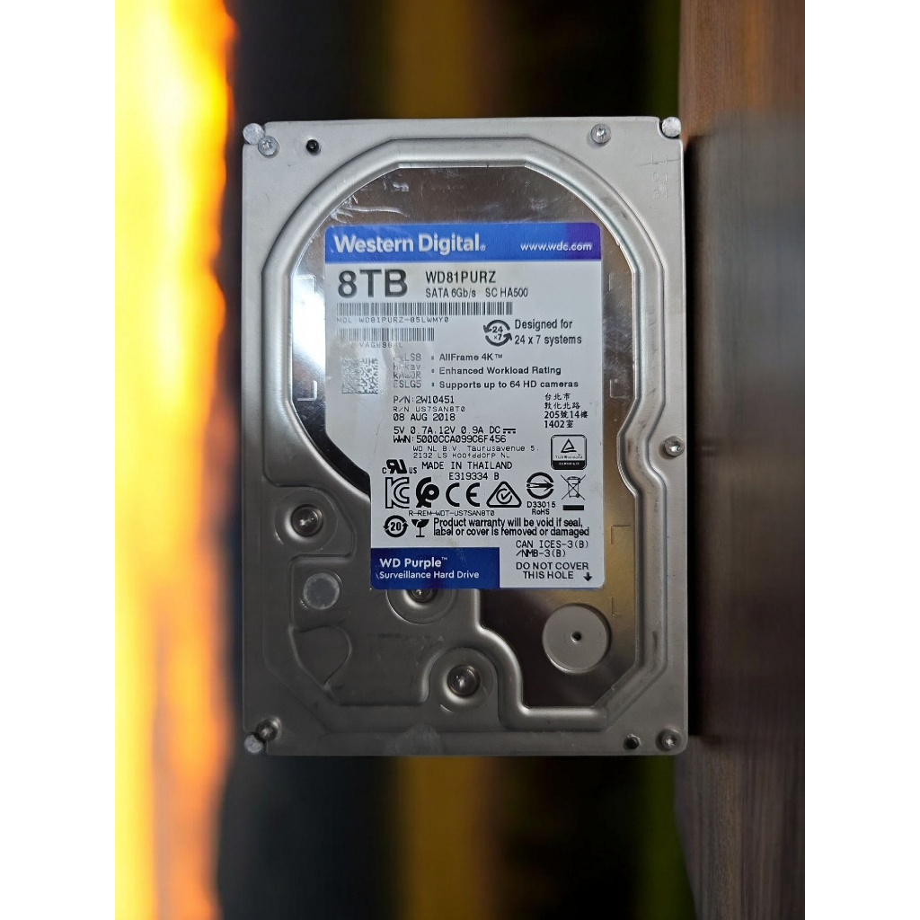 含稅 監控碟 WD 8TB 8T 保固一個月 WD81PURZ 03H909 | 蝦皮購物