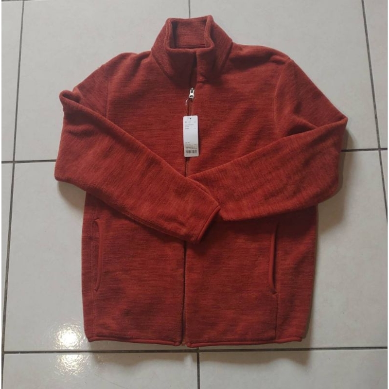 全新Lativ Fleece 立領外套男M 號/麻花暗桔 | 蝦皮購物