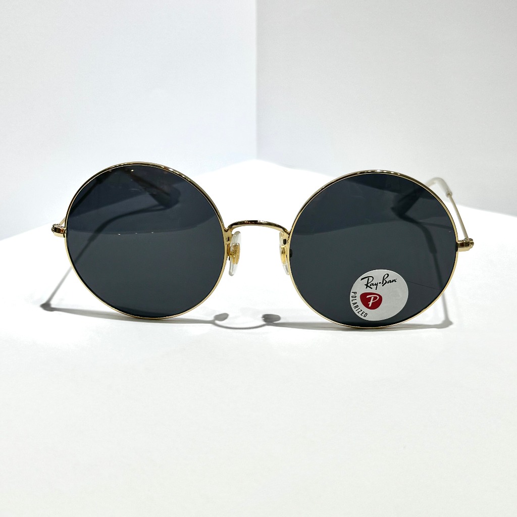 Ray-Ban 圓形金框太陽眼鏡 黑灰鏡片 RB3592 001/13 特規版 | 蝦皮購物