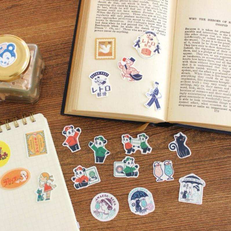 古川紙工 ob1toy 2025 昭和 復古風 日本 貼紙包【羊駝兔日本選物】 | 蝦皮購物