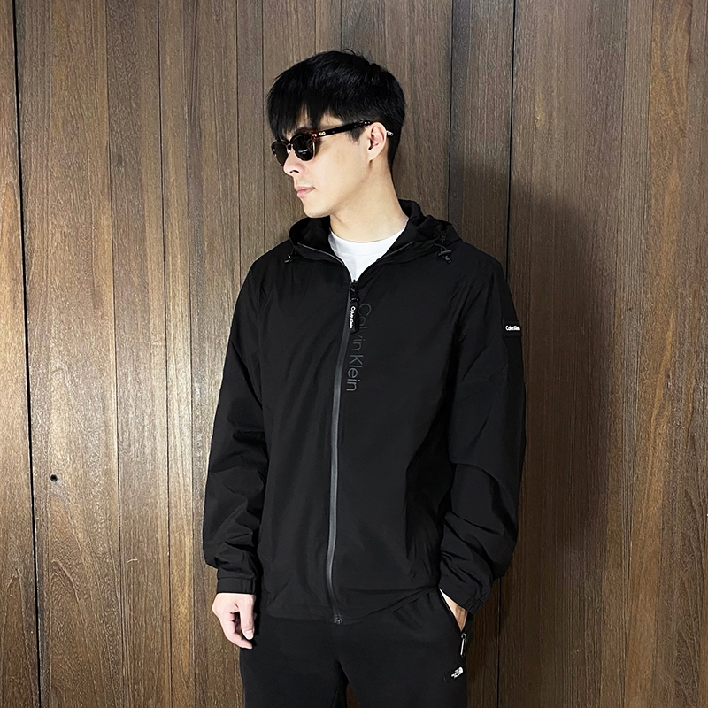 美國百分百【全新真品】Calvin Klein 防風外套 連帽 男款 CK 保暖 logo 夾克 黑色 CZ77 | 蝦皮購物