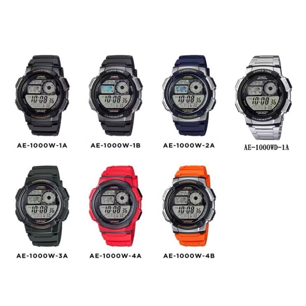 【KAPZZ】CASIO卡西歐世界地圖顯示世界時間地點AE-1000W-1A AE-1000WD-1A AE-1000W | 蝦皮購物