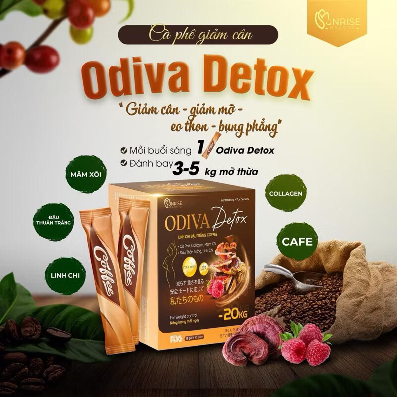 Ca phê ODIVA tetox giúp thon gọn đổi bao bì mới | 蝦皮購物