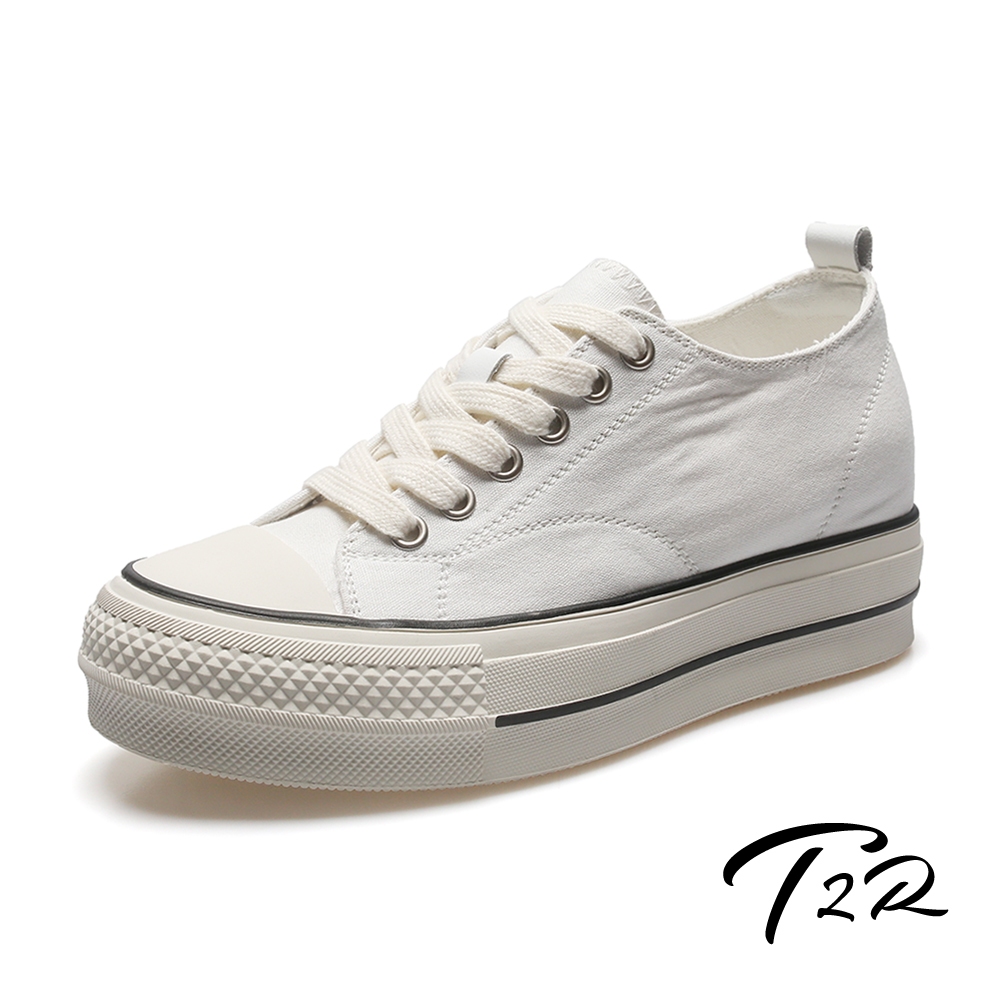 【T2R】正韓空運-帆布拼接線內增高厚底帆布鞋-增高6.5公分-黑-5985-2464/2465/2466/2467 | 蝦皮購物