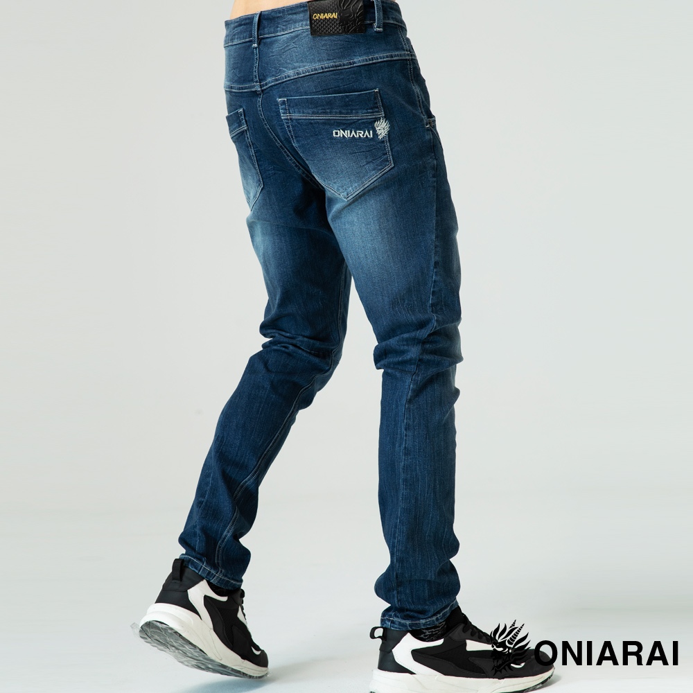BLUE WAY 鬼洗 ONIARAI - 男款 735新天絲立體剪裁折線修身丹寧錐形褲(深藍) | 蝦皮購物