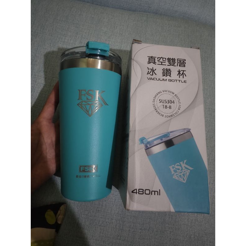全新 FSK真空雙層冰鑽杯480ml SUS304不鏽鋼 水藍色 | 蝦皮購物