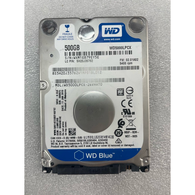 筆電硬碟 WD 藍標 2.5" SATA 500G 170元 640G 200元 1TB檢測無壞軌 無異音 | 蝦皮購物