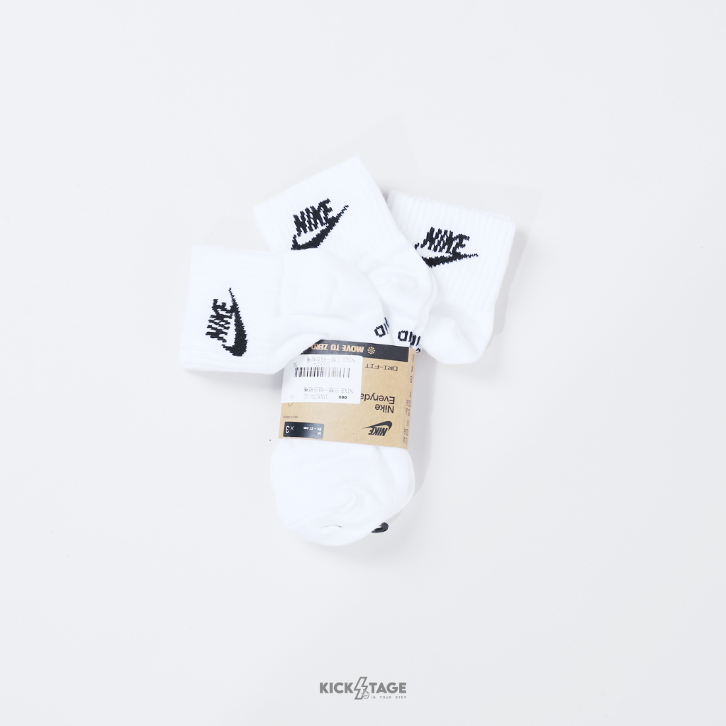 NIKE EVERYDAY ESSENTIAL 白黑 短襪 踝襪 中筒襪 三雙一組【DX5074-101】 | 蝦皮購物