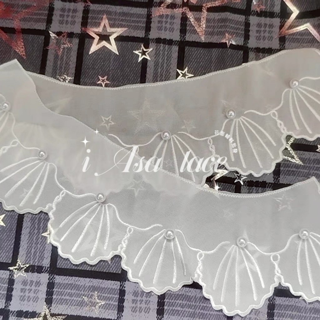 《iAsa愛莎の》手作材料 日單貝殼海星水鑽網紗刺繡花邊lolita手工娃衣童裝旗袍手帳裝飾輔料 | 蝦皮購物