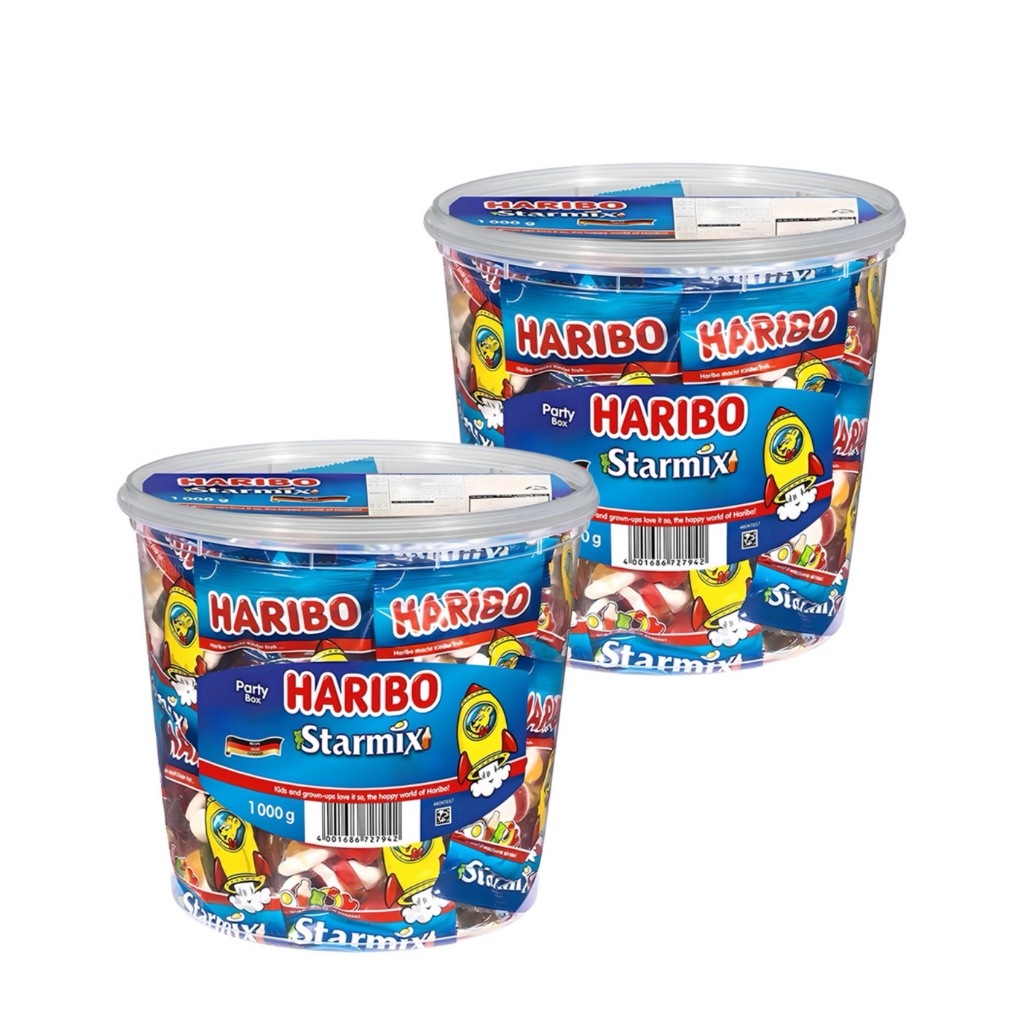 HARIBO 哈瑞寶 明星總動員Q軟糖 1000g 分享桶 派對桶 | 蝦皮購物