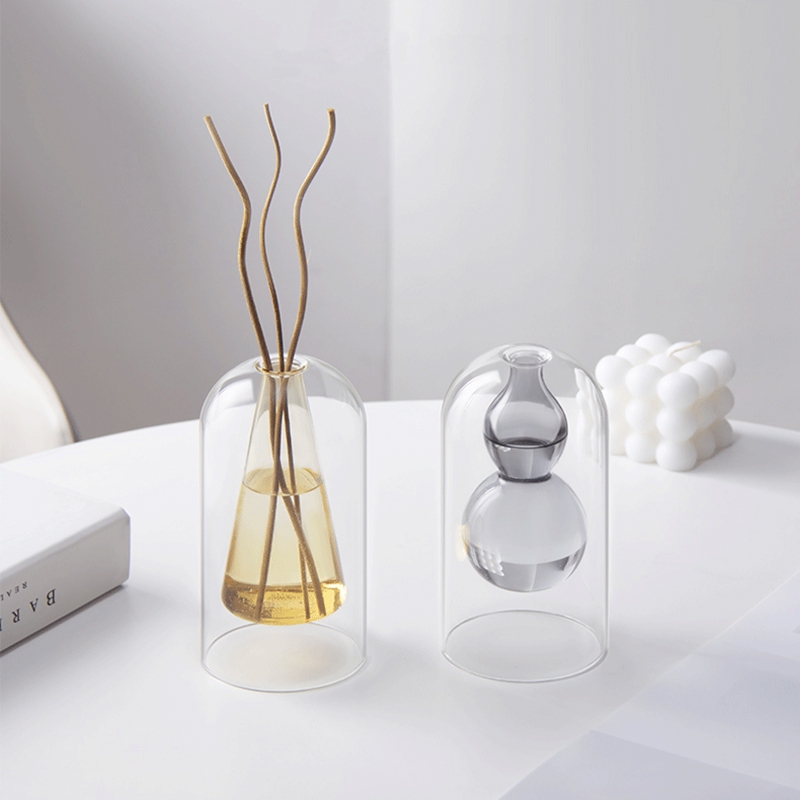 120ml 雙層玻璃擴香瓶 花瓶 ☆ VITO zakka ☆ 擴香 香薰 玻璃空瓶 擴香瓶 香薰瓶 玻璃瓶 玻璃花瓶 | 蝦皮購物