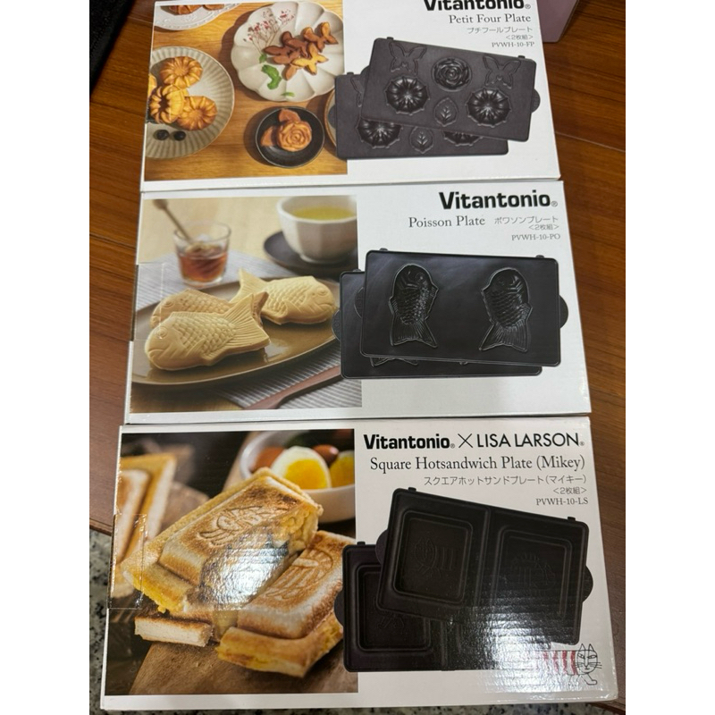 Vitantonio 小V鬆餅機烤盤-喵咪、鯛魚燒、玫瑰，二手近全新 | 蝦皮購物