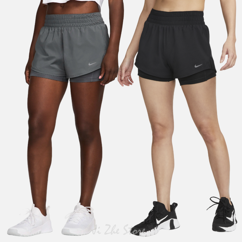 【吉喆】 Nike Dri-FIT 女款 反光 彈性 排汗 二合一 跑步 運動 短褲 DX6013 DX6013-010 | 蝦皮購物