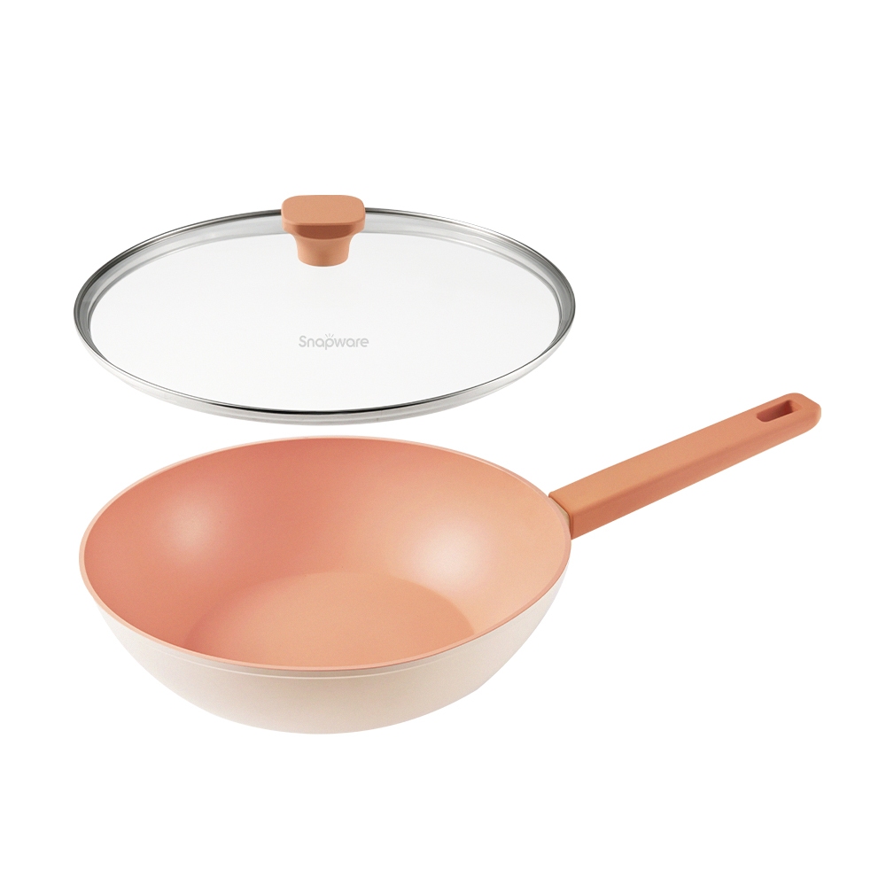 【康寧密扣Snapware】Roselle優雅鈦不沾炒鍋(含鍋蓋)28公分 / IH爐適用 | 蝦皮購物