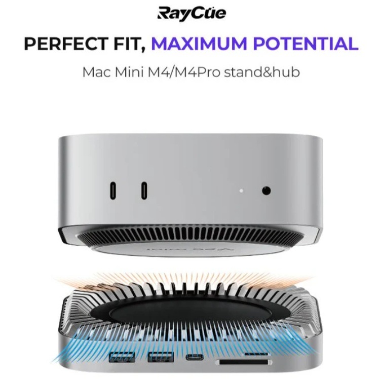 ㊣USA Gossip㊣ RayCue Mac Mini M4 Dock 多功能擴充底座 | 蝦皮購物