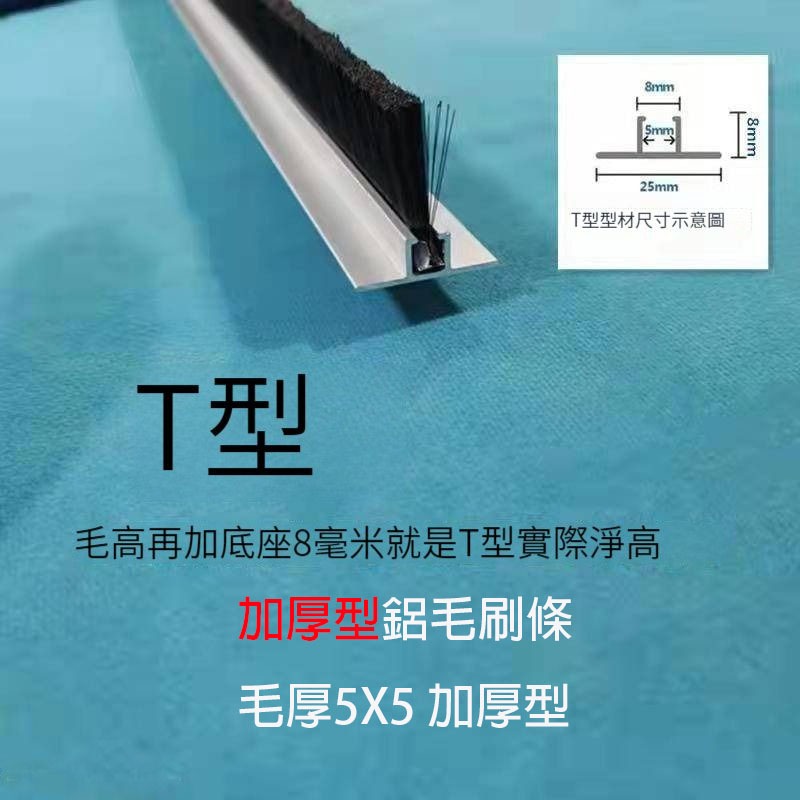 【singcoco】現貨 工業防塵條 T H型 鋁毛刷門底條 鋁合金 尼龍絲條刷 門縫門底 門窗刷條 縫隙 窗戶密封條 | 蝦皮購物
