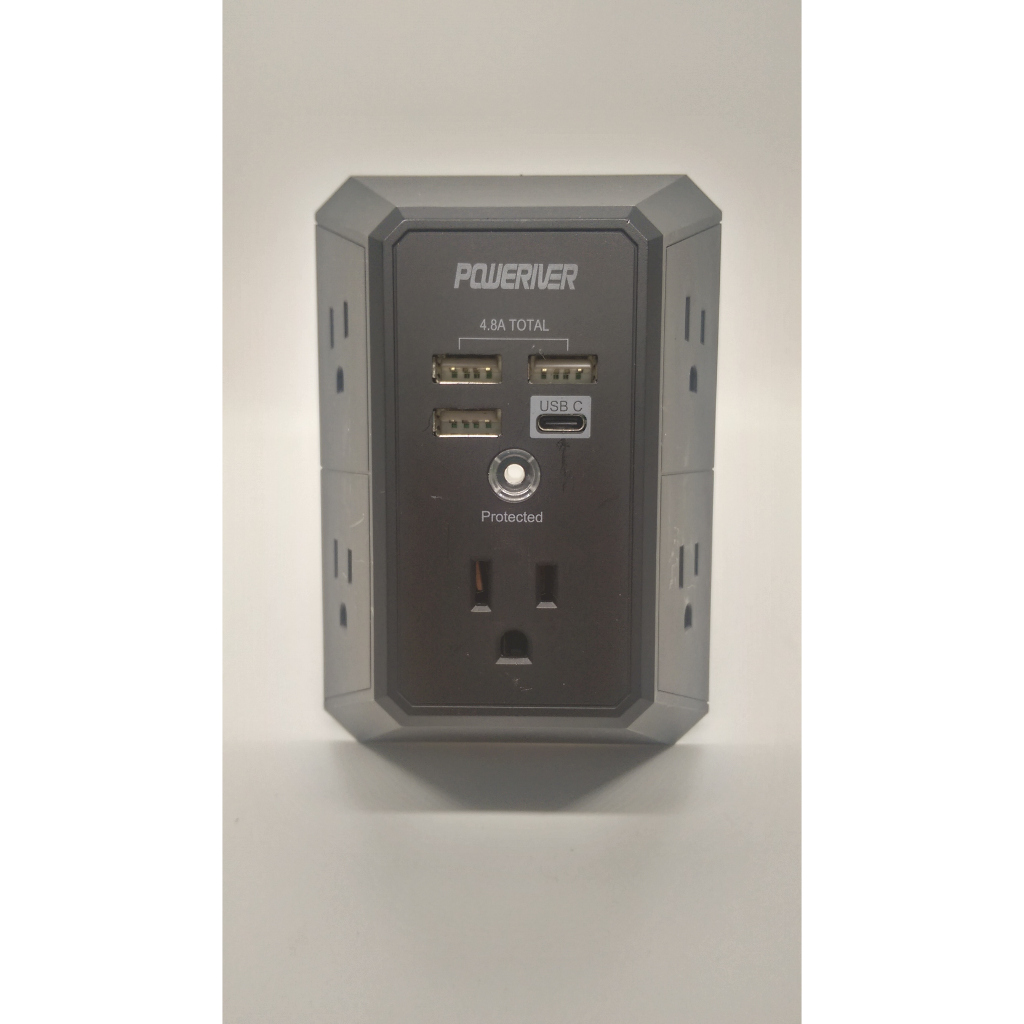[閒甦機] POWERIVER HR-519D 壁式USB充電九孔插座 帶TYPE-C | 蝦皮購物