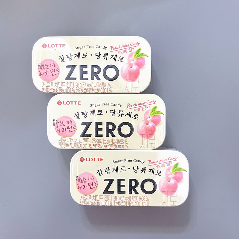 韓國🇰🇷 樂天 LOTTE zero ZERO 檸檬🍋 薄荷糖 水蜜桃 韓國零食 低卡 糖果 | 蝦皮購物