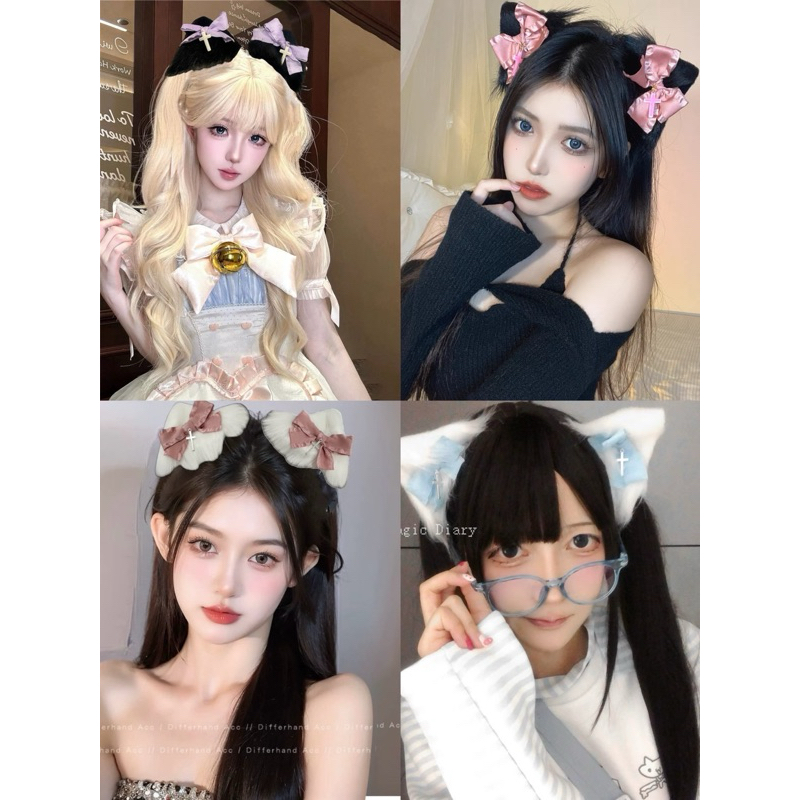 現貨 原創手作 洛麗塔 貓耳朵 Lolita貓耳髮夾 y2K頭飾cos | 蝦皮購物