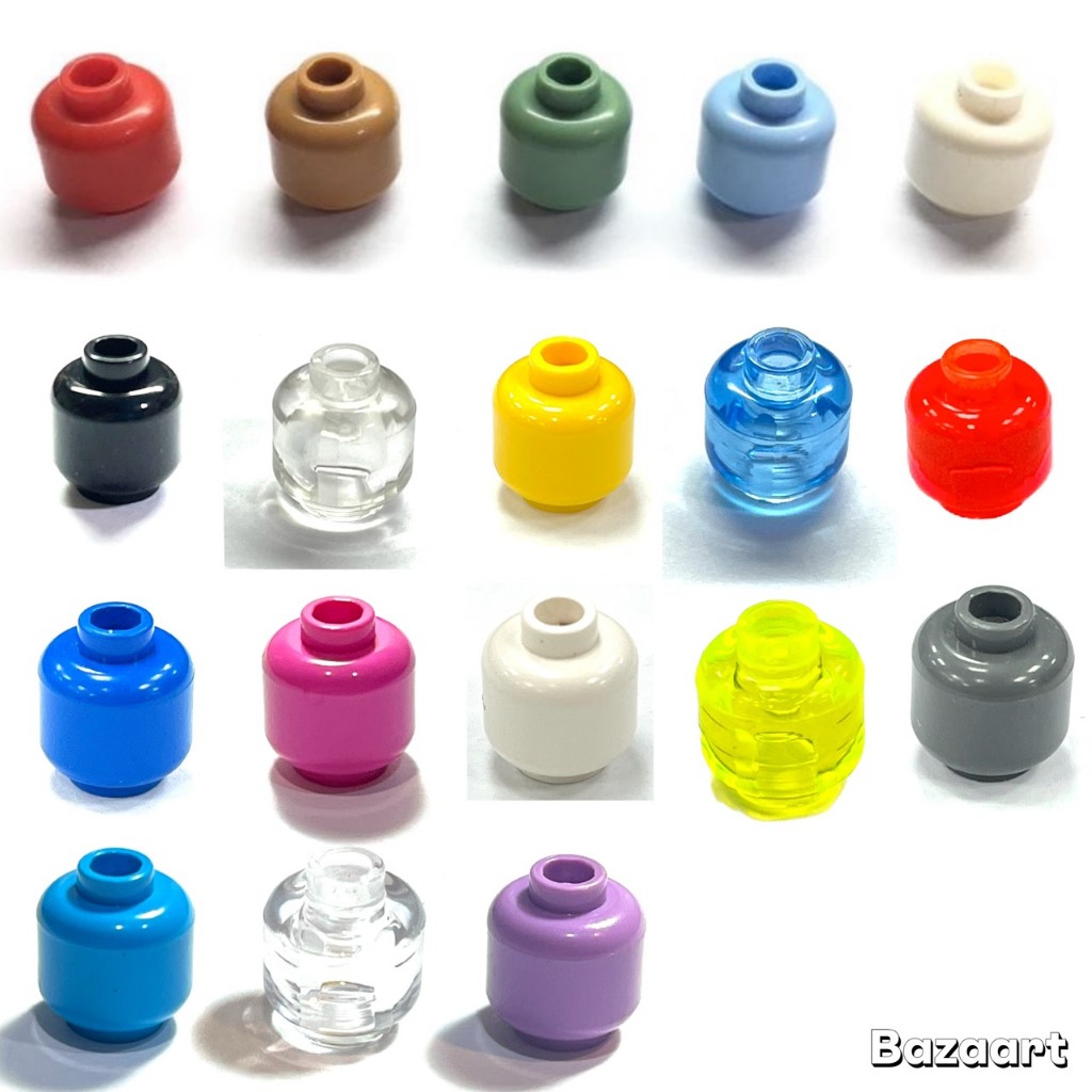 二手樂高 LEGO 人頭 頭 素色 黃色 白 黑 淺藍 反橘 藍 橘 牛奶糖 紅 灰 3626b 3626c 3626a | 蝦皮購物