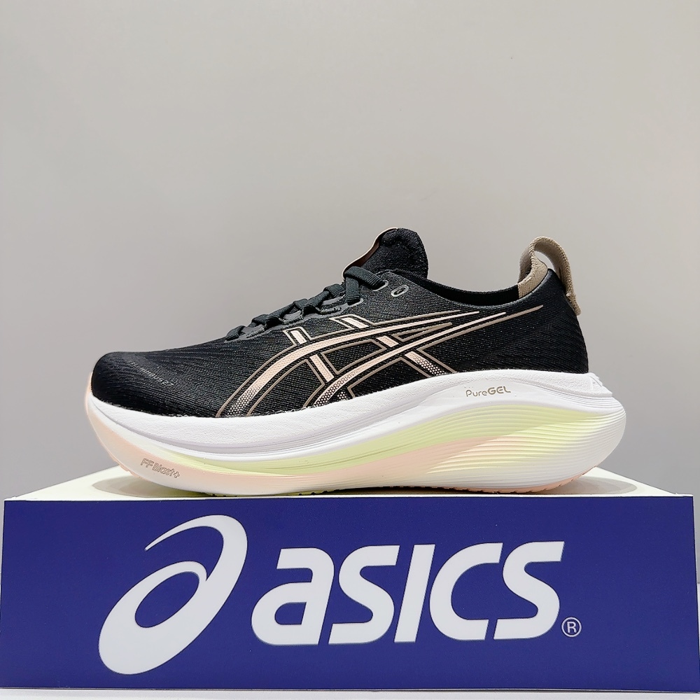 ASICS GEL-NIMBUS 27 女生 黑粉色 漸層底 透氣 緩震 運動 慢跑鞋 1012B753-003 | 蝦皮購物