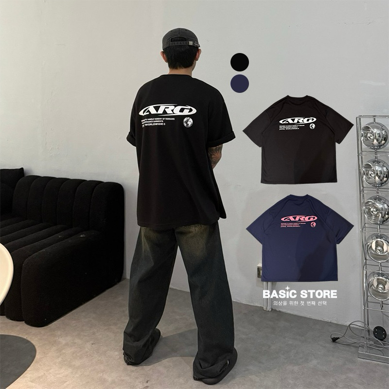【BASIC】24H出貨｜韓國ARG斑駁短T 韓系 實拍 男女 寬鬆 百搭 落肩版型 小眾 痞帥 | 蝦皮購物