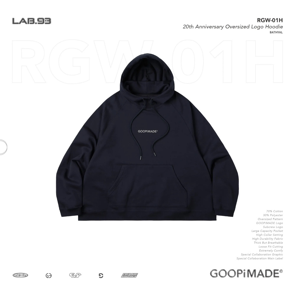 GOOPi “RGW-01H” 20th Anniversary Oversized Logo Hoodie 孤僻 | 蝦皮購物