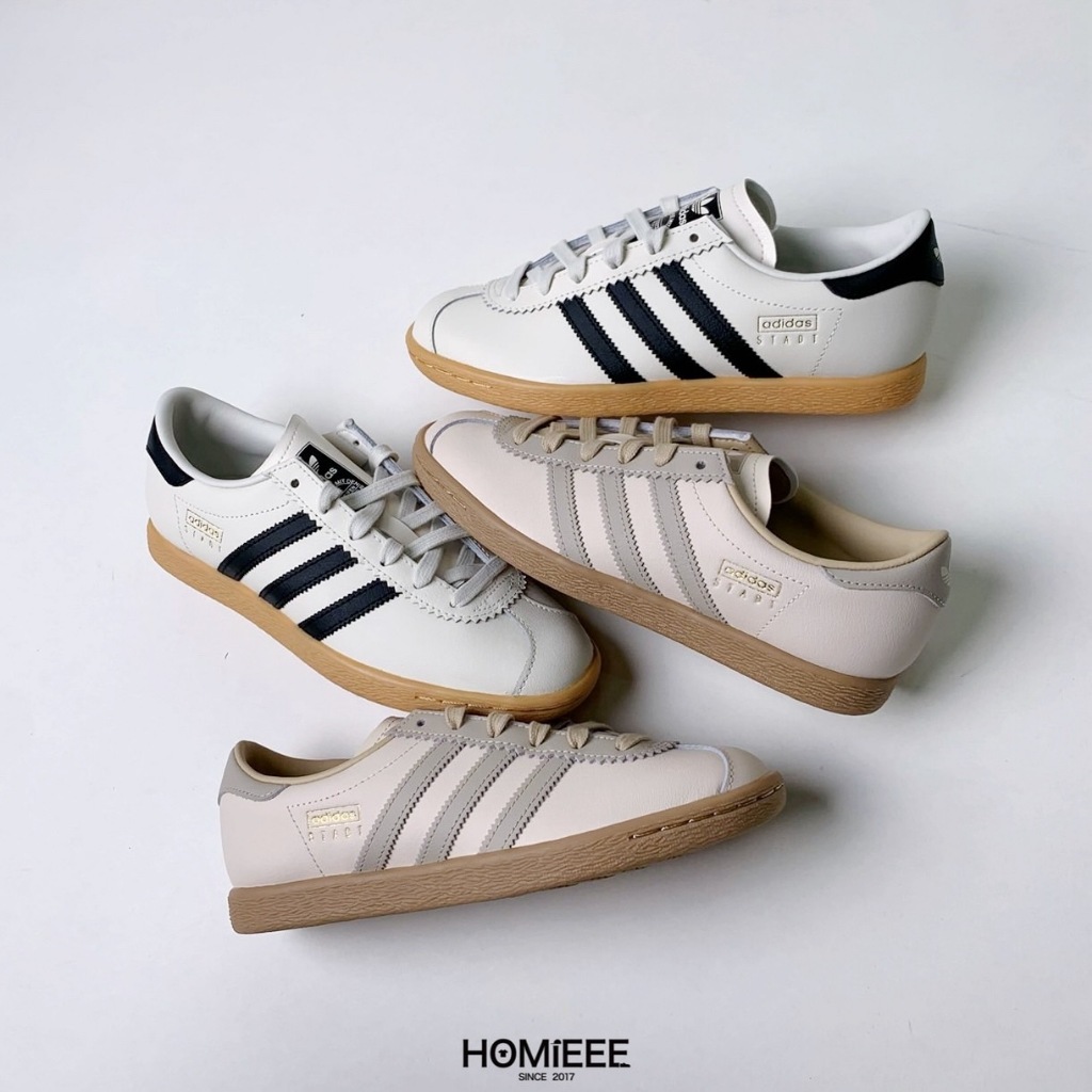 【Homieee】Adidas Originals STADT 德訓鞋 休閒鞋 白色 淡奶茶 JP8227 JR8313 | 蝦皮購物
