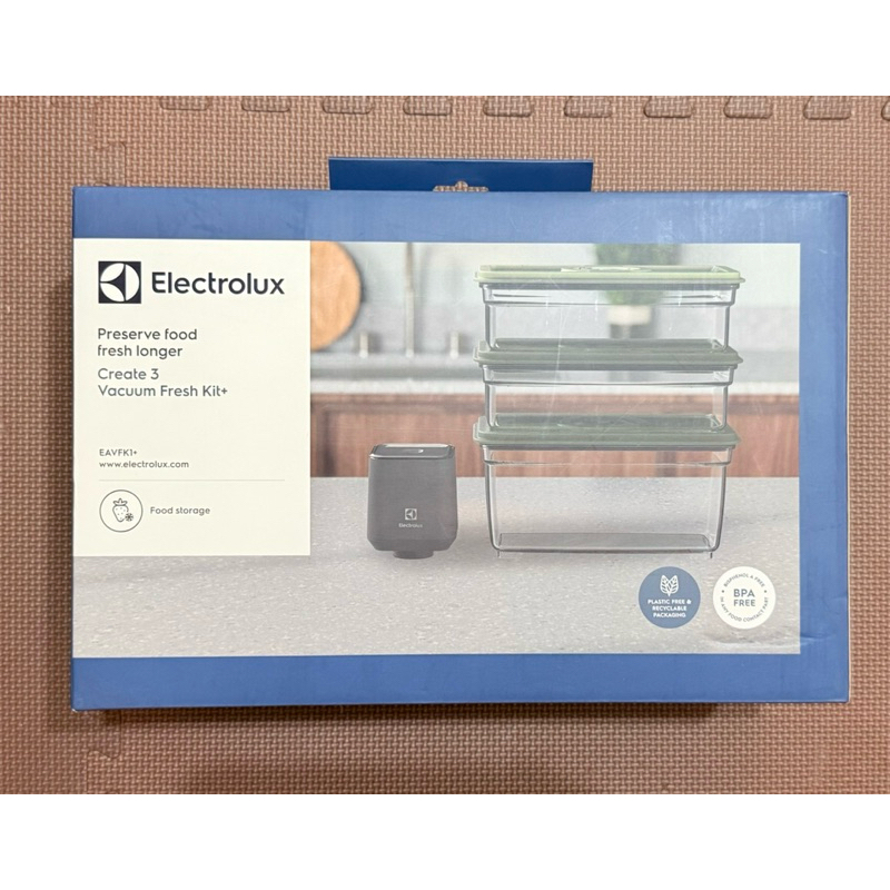 全新 Electrolux 伊萊克斯可攜式真空保鮮組 EAVFK1+(含1L保鮮盒*2+1.6L保鮮盒*1) | 蝦皮購物