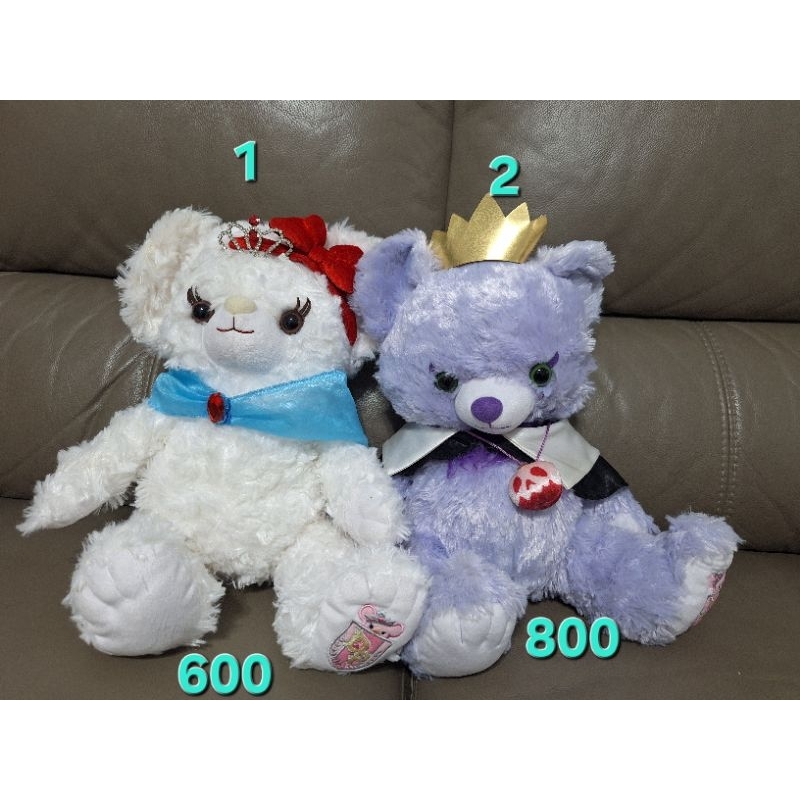 絕版 disney 小熊學校 大學熊 s號 40公分 unibear 迪士尼商店 娃娃 白雪公主 壞皇后 紫色 白色 | 蝦皮購物
