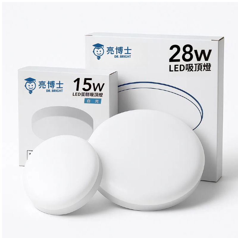 亮博士 LED吸頂燈 15W 28W 蛋糕燈 IP54 色溫調撥自選 防潮防塵吸頂燈 浴室陽台廚房走道半戶外空間 | 蝦皮購物