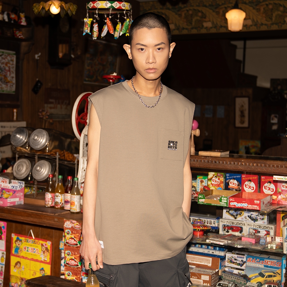 CACO-口袋款彈孔痕無袖背心-男女共穿【J1SK009】 | 蝦皮購物