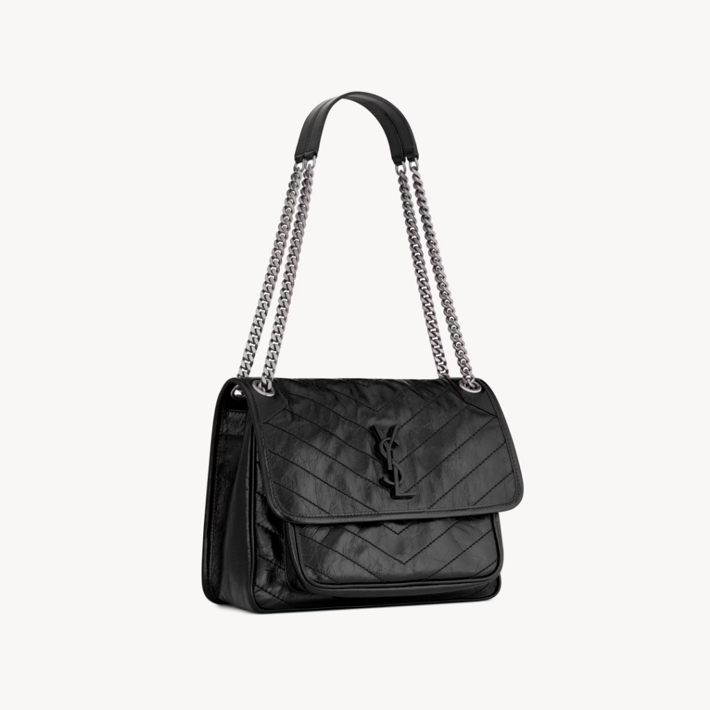 新款D環 YSL NIKI 633158 黑色 中號28CM 全新正品 SAINT LAURENT 郵差包 流浪包 預購 | 蝦皮購物