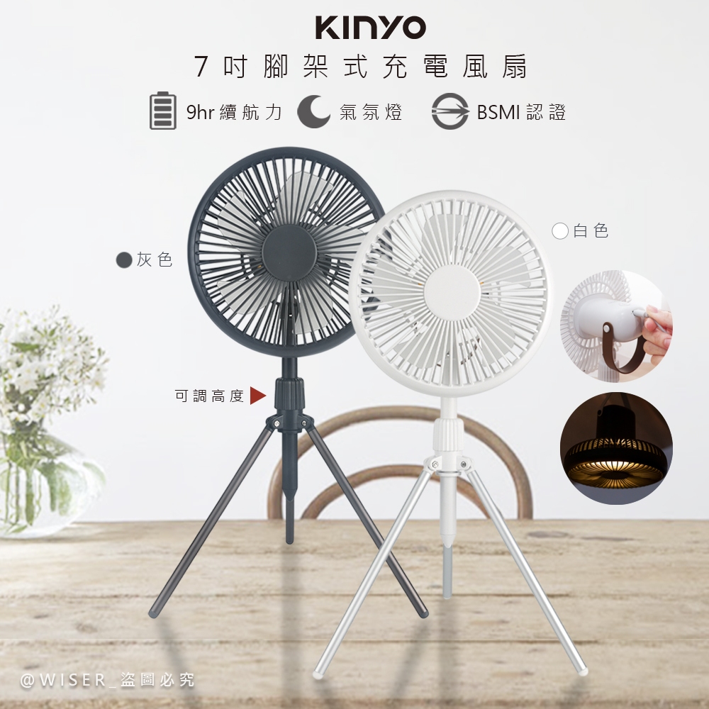 【KINYO】7吋充插兩用DC扇 循環扇 電風扇 USB風扇 UF-7051 立扇 掛扇 LED燈 風扇 桌上型風扇 | 蝦皮購物