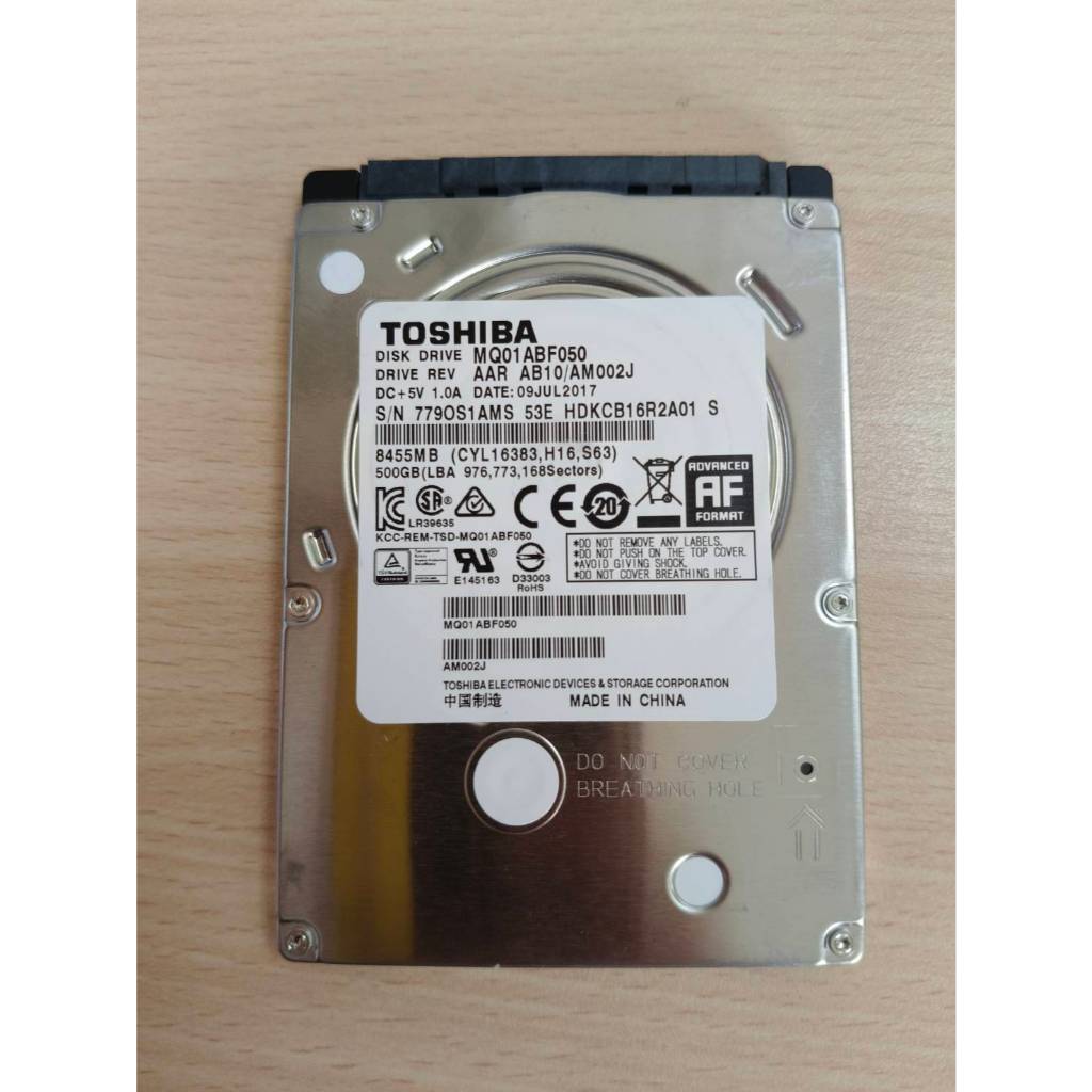 【TOSHIBA】MQ01ABF050 2.5吋硬碟 500GB(拆機良品) | 蝦皮購物