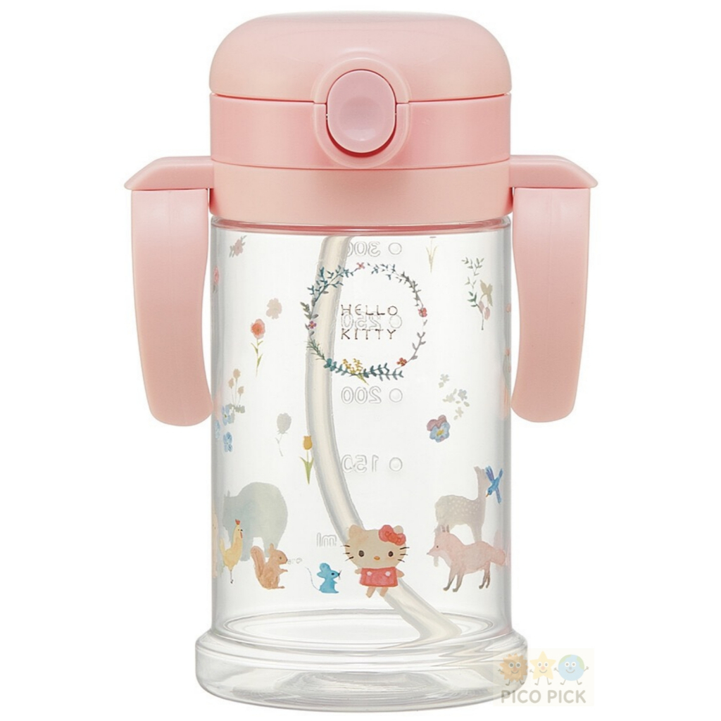 日本直送｜Hello Kitty 摺疊雙耳＋肩背帶 吸管學習杯 370ml | 蝦皮購物