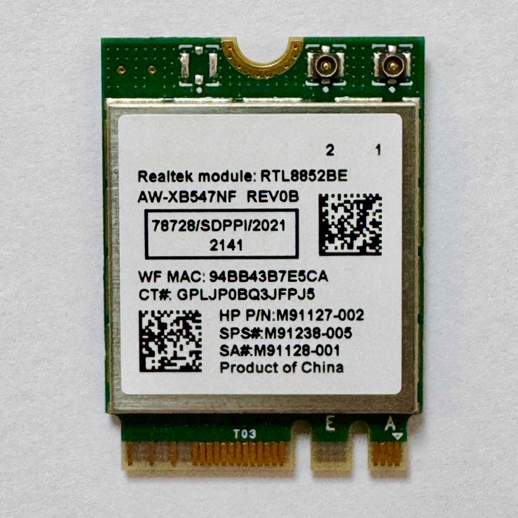Realtek瑞昱 RTL8852BE WiFi6 + 藍芽5.2 M.2無線網卡 （無天線）【裸裝新品】 | 蝦皮購物