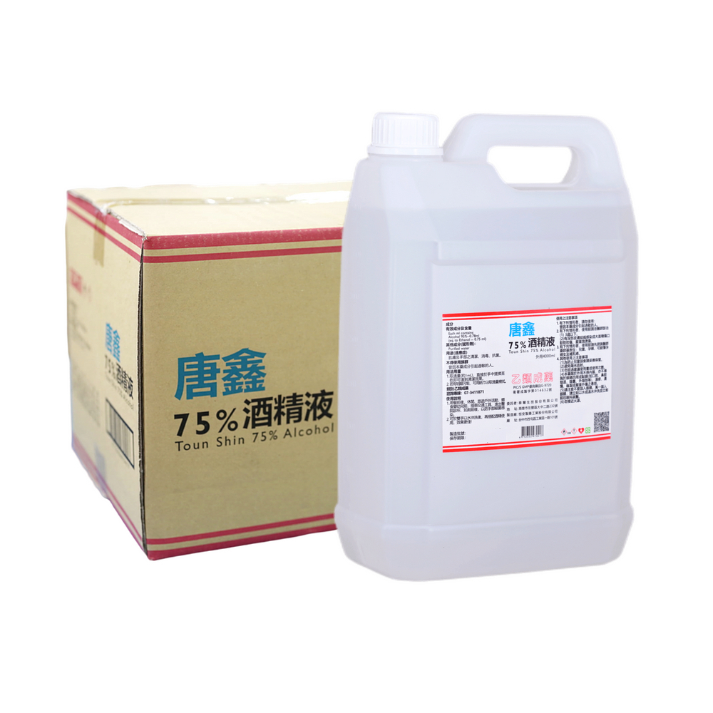 【唐鑫】 75%酒精 箱購免運 4公升 6桶 藥用酒精 乙類成藥 醫療用酒精 4L 4000ml | 蝦皮購物