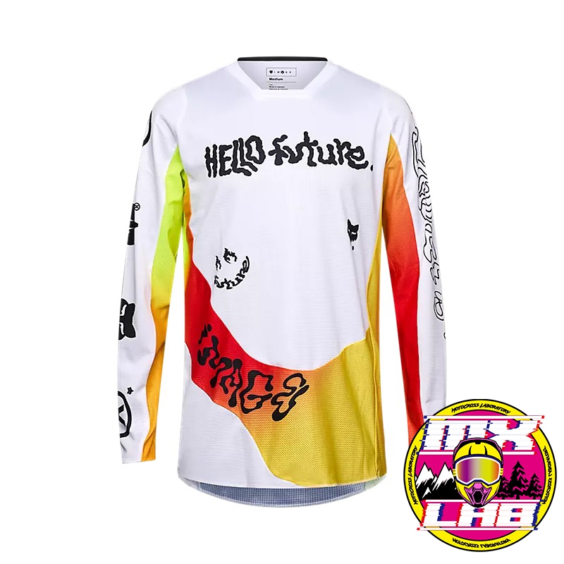 𝕸滑胎實驗室𝖃 Fox® 180 Hello Future 白色 野衣 上衣 越野 林道 吸濕排汗 透氣 | 蝦皮購物