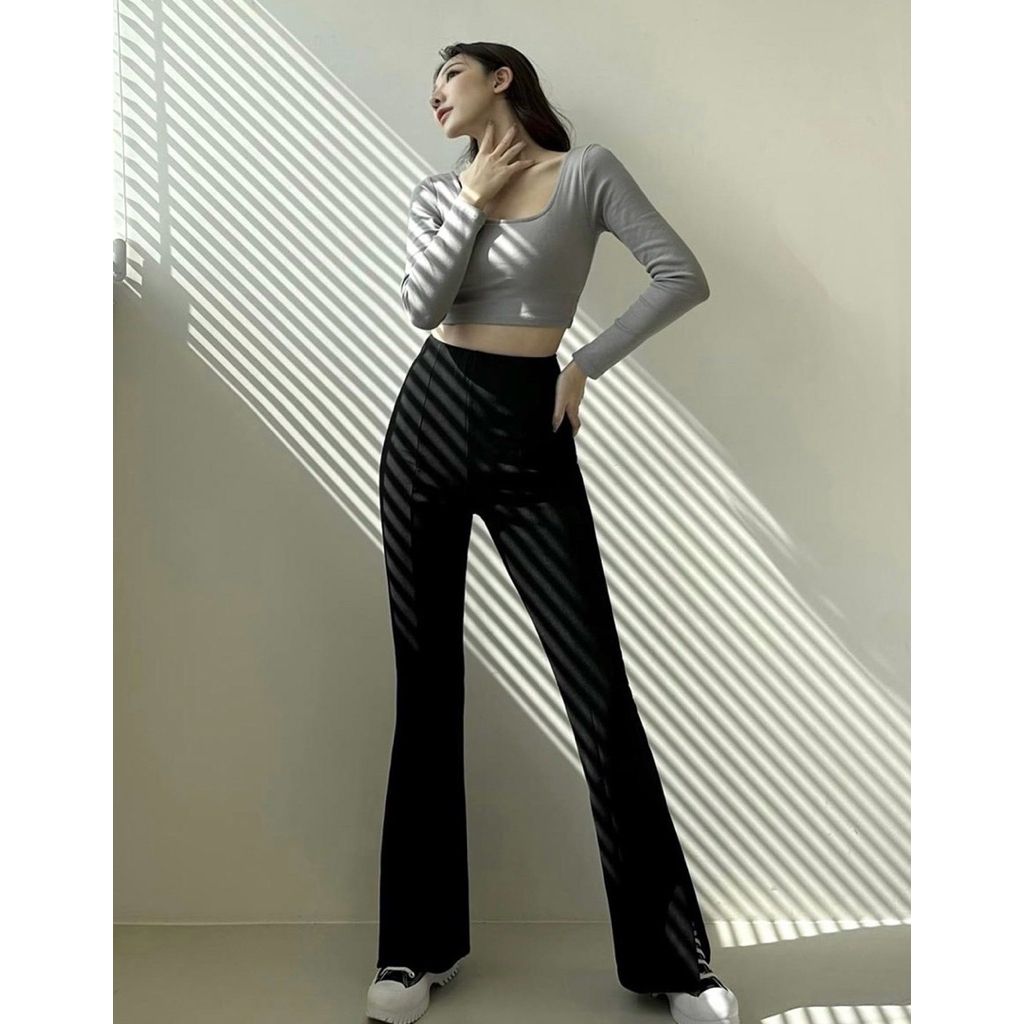 Chun33 3:7拉腿喇叭褲 M | 蝦皮購物