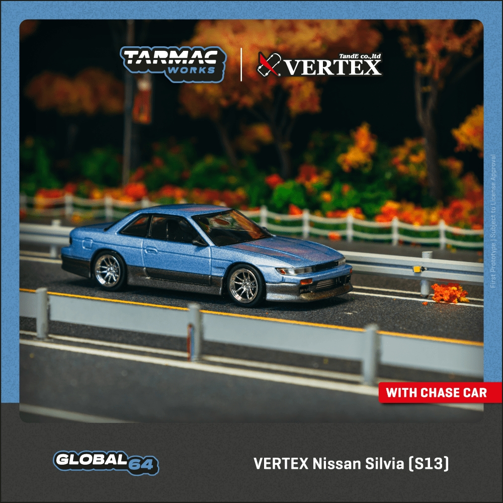 【模例】Tarmac 1/64 VERTEX Nissan Silvia (S13) 藍/灰 (T64G-025-PU) | 蝦皮購物