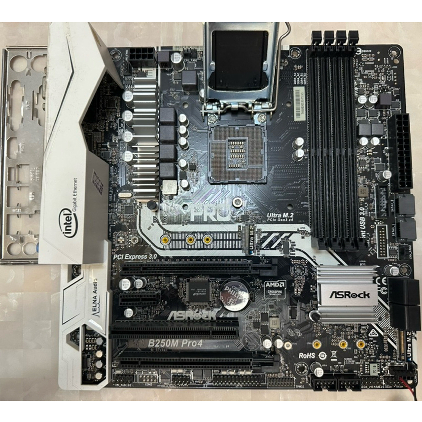 華擎 ASRock B250M PRO4 主機板/1151腳位/六-七代版/二手良品/附擋板 | 蝦皮購物