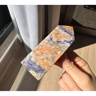 Shandi水晶-太陽石共生紫晶四角柱 | 蝦皮購物