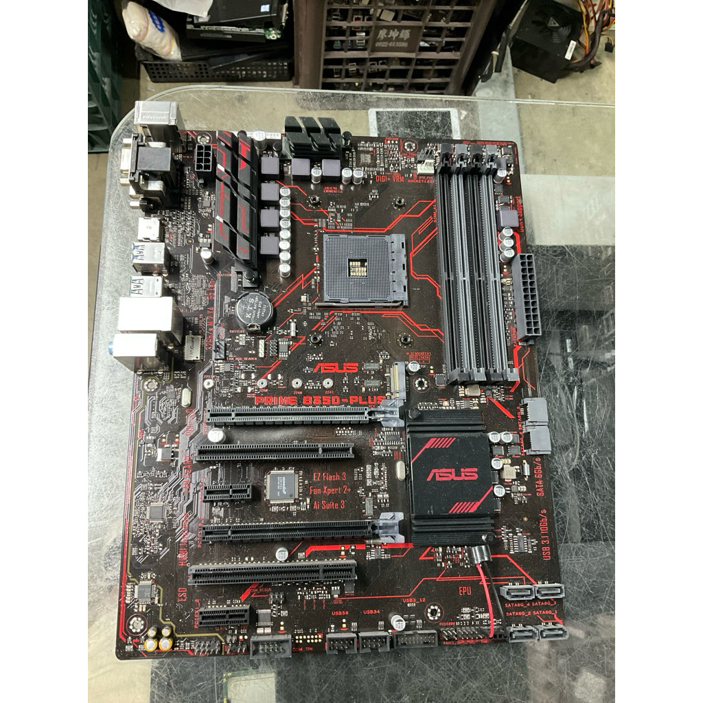 華碩 ASUS PRIME B350-PLUS 支援 AMD RYZEN AM4 DDR4 M.2 功能正常如圖 無擋片 | 蝦皮購物
