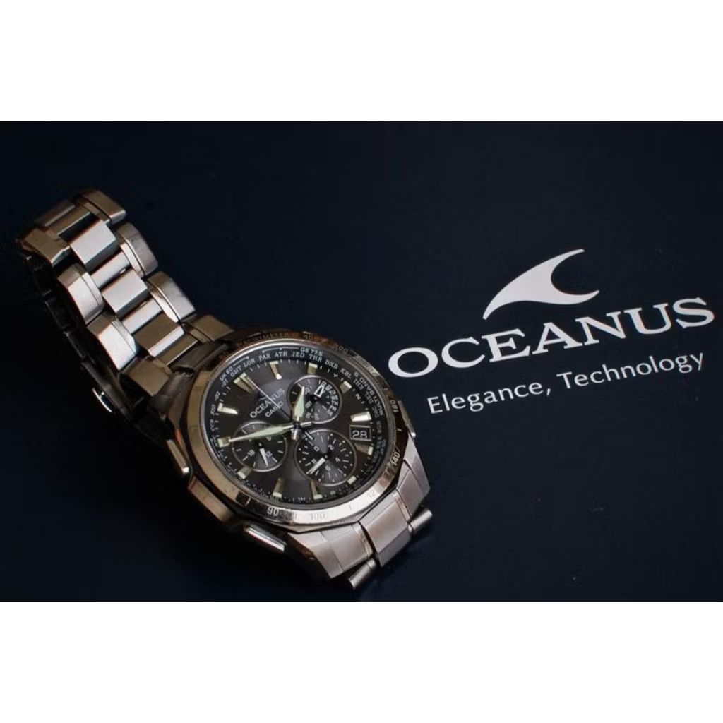 CASIO OCEANUS OCW-S1000 海神 太陽能電波錶（錶況新 全鈦合金 ）藍寶石鏡面萬年曆 | 蝦皮購物