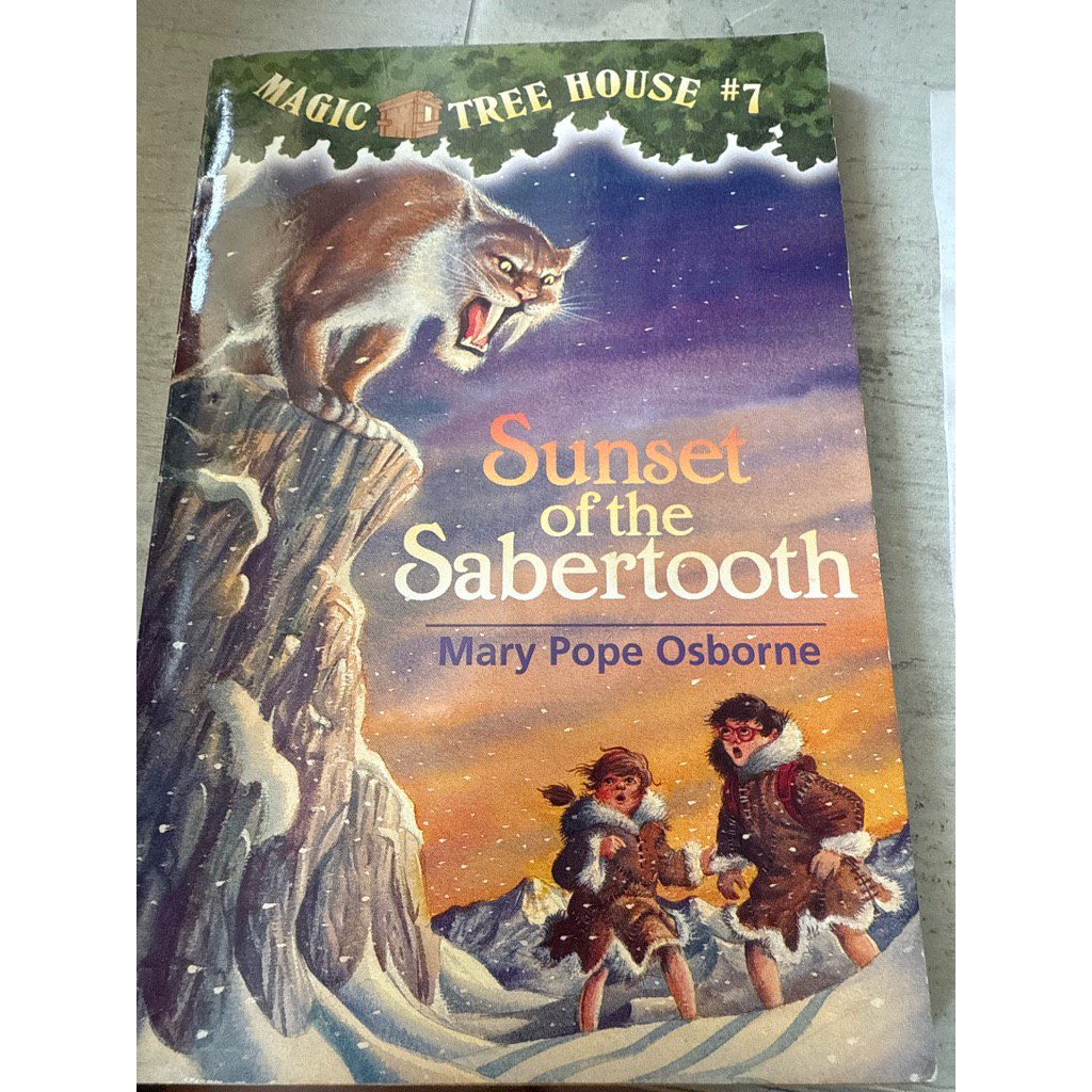 二手 泛黃 magic tree house#7 sunset of the sabertooth 全英文 無中文 | 蝦皮購物