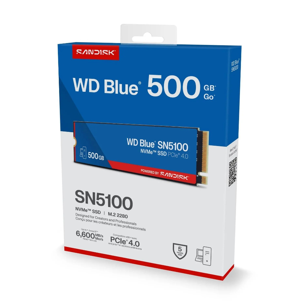 SanDisk WD Blue SN5100 500GB NVMe SSD Pcle 4.0 M.2 2280 固態硬碟 | 蝦皮購物
