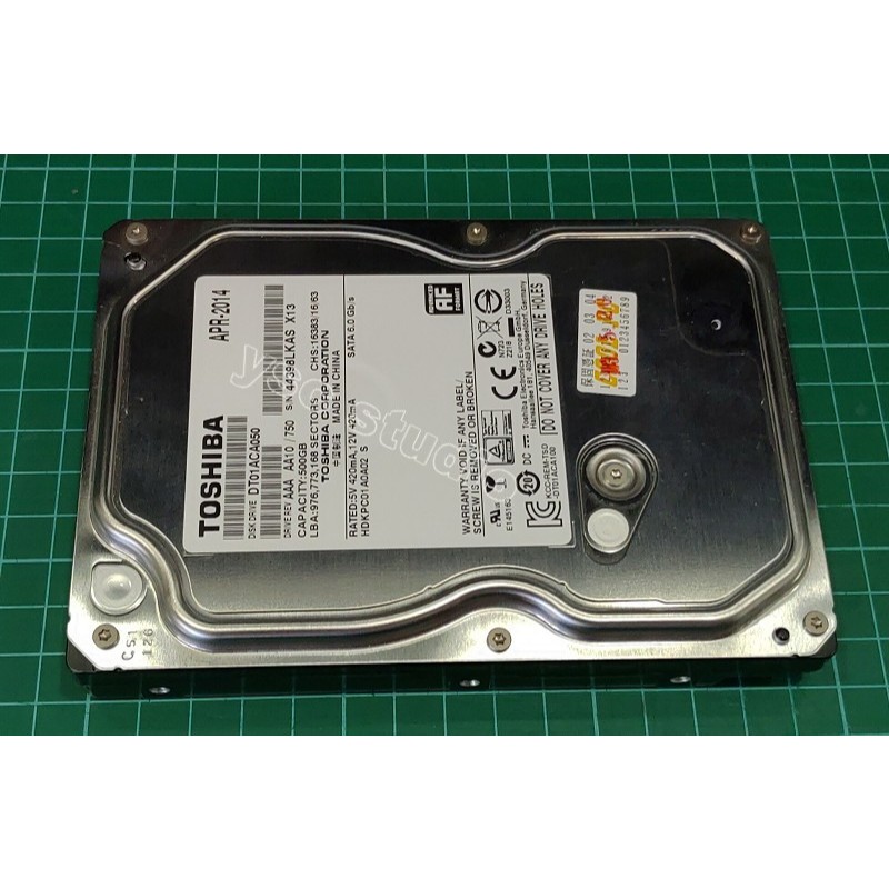 【台灣現貨】 TOSHIBA DT01ACA050 500G 7200RPM 3.5吋硬碟 500GB HDD | 蝦皮購物