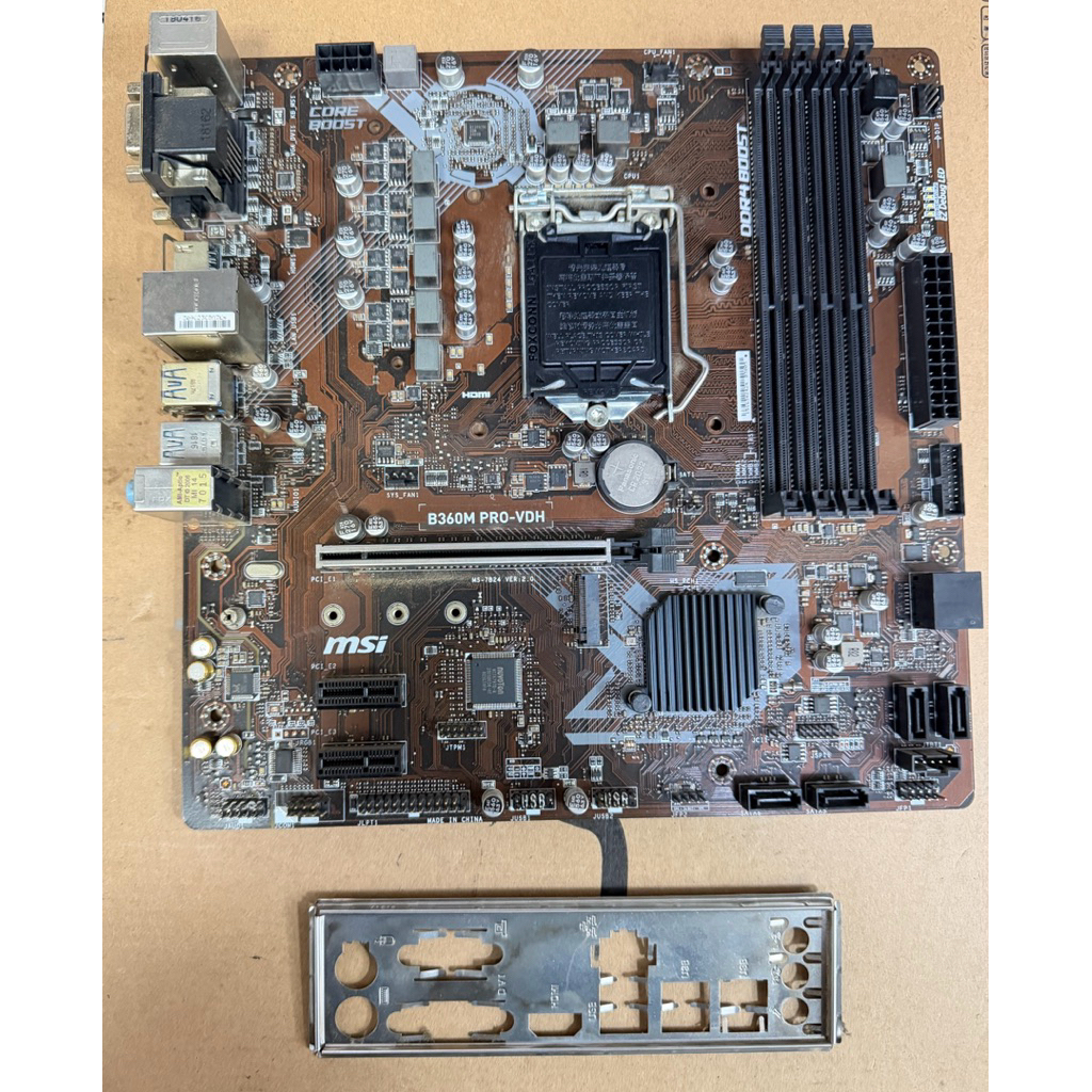 中古 二手 主機板 MSI B360M PRO-VDH 四個記憶體插槽正常 可以開機 | 蝦皮購物