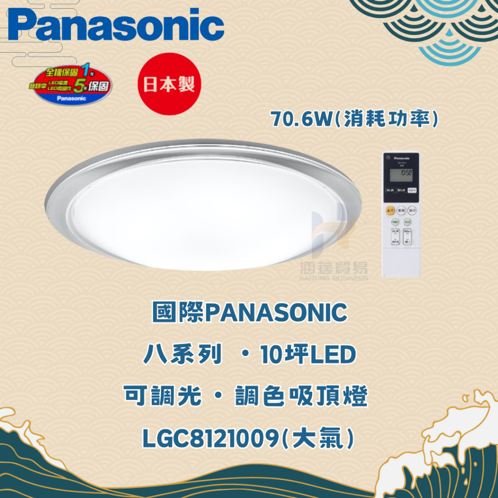 免運含稅 送千元禮卷 🔥Panasonic國際牌 八系列 LED吸頂燈 大氣 LGC8121009 10坪適用 | 蝦皮購物